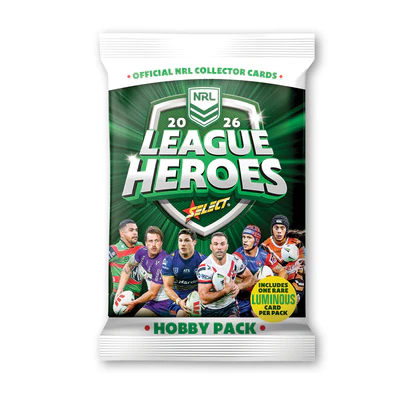 2026 NRL League Heroes Hobby Sealed Box (18 Card Packs) | Ryft